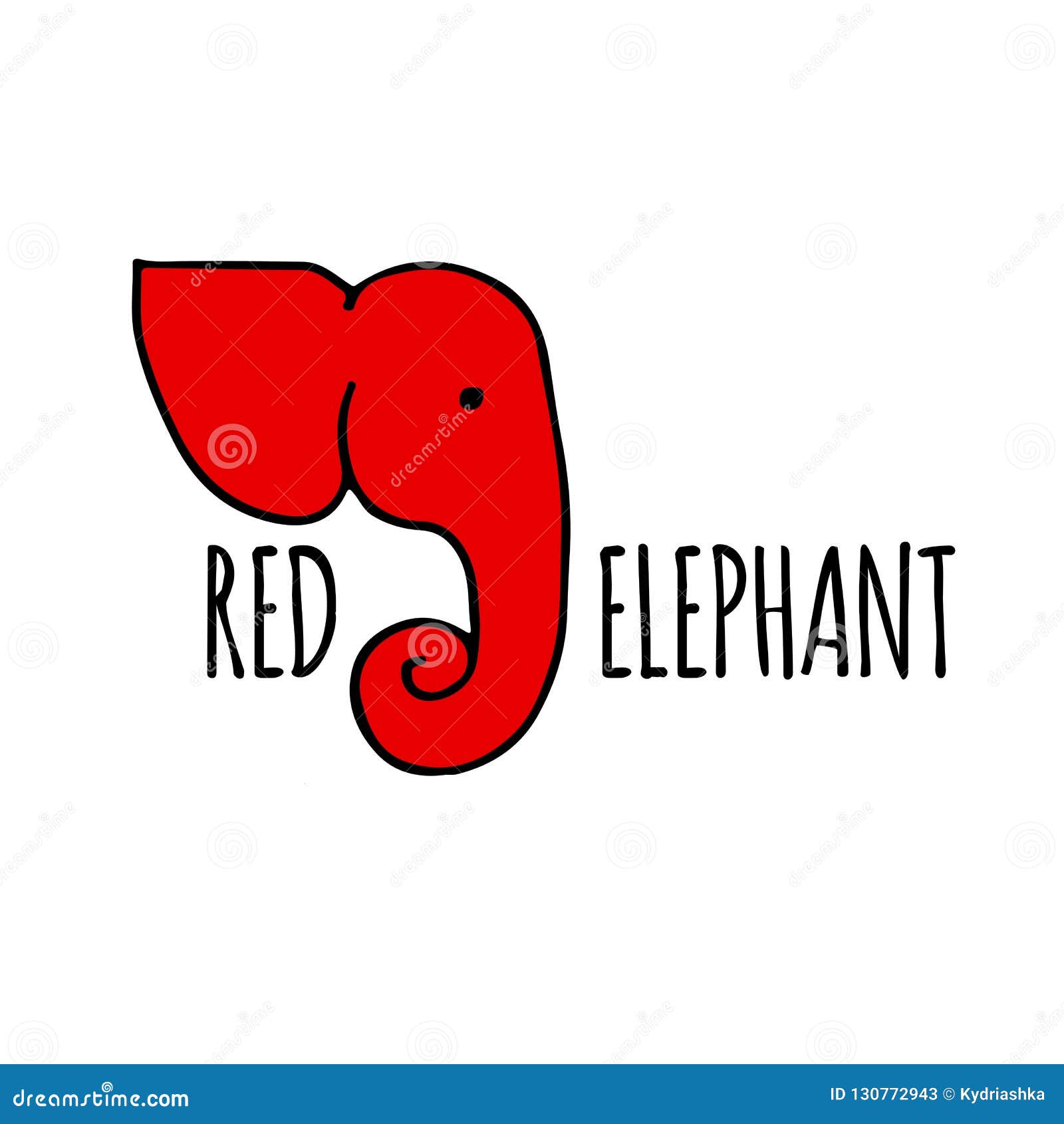 Red elephant design stock vector. Illustration of logo - 130772943
