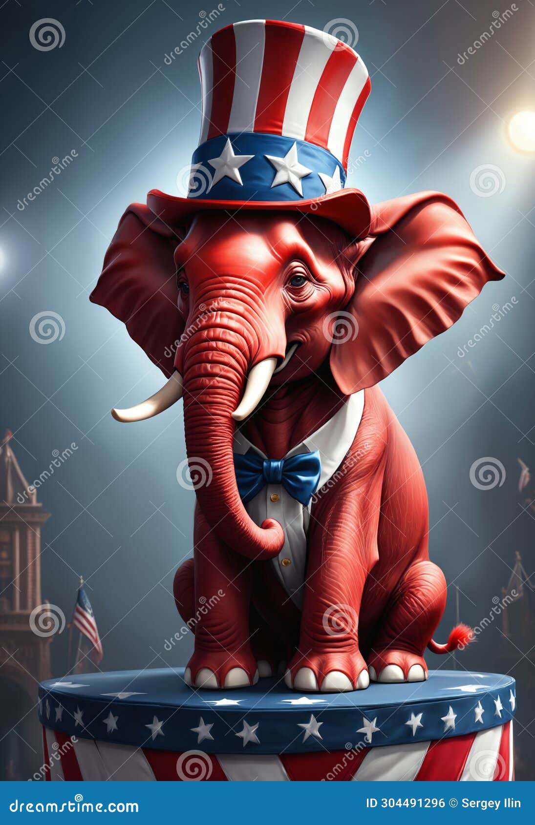 Red Elephant Wearing a Top Uncle Sam Hat. Generative AI Stock ...