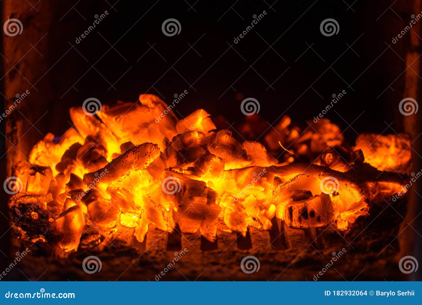 Red Ember on Black Background. Hot Red Embers Background Stock Photo ...