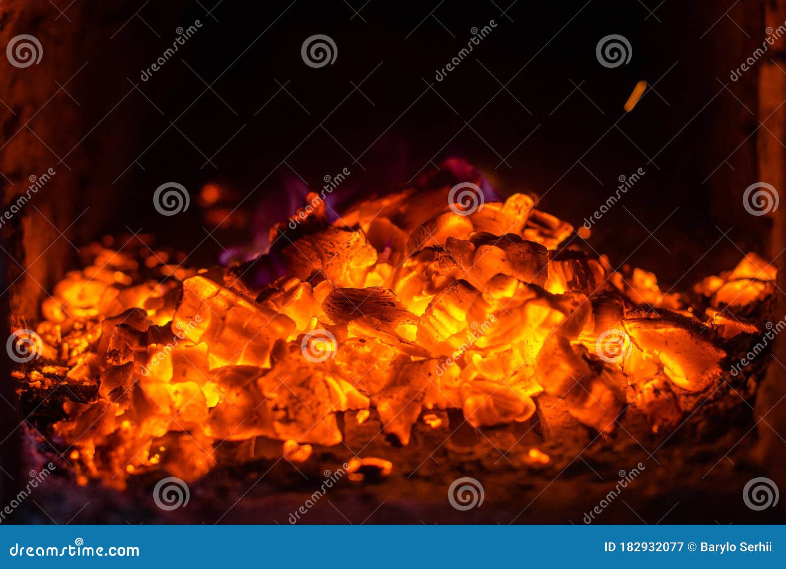 Red Ember on Black Background. Hot Red Embers Background Stock Image ...