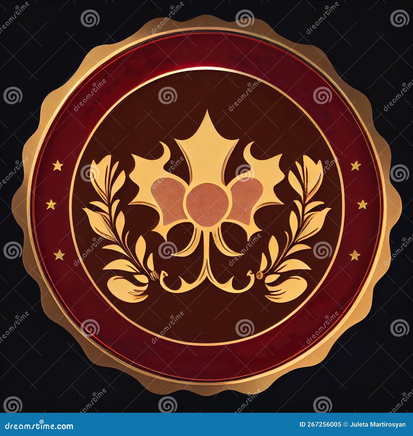 Red Emblem with Abstract Logo. Generative AI Stock Illustration ...