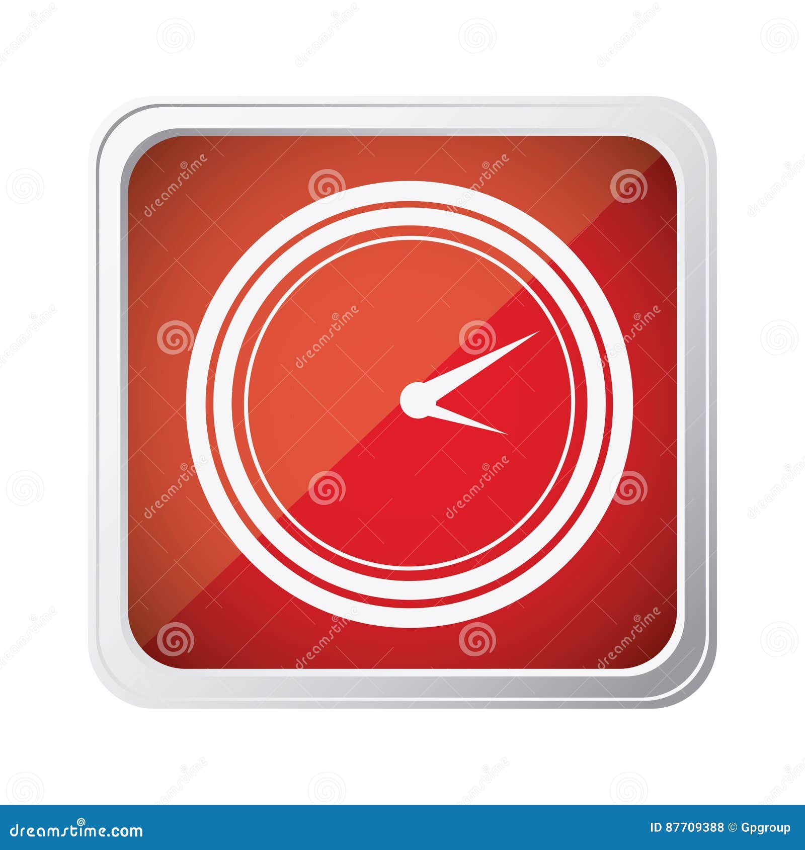 Red emblem clock icon stock illustration. Illustration of logo - 87709388