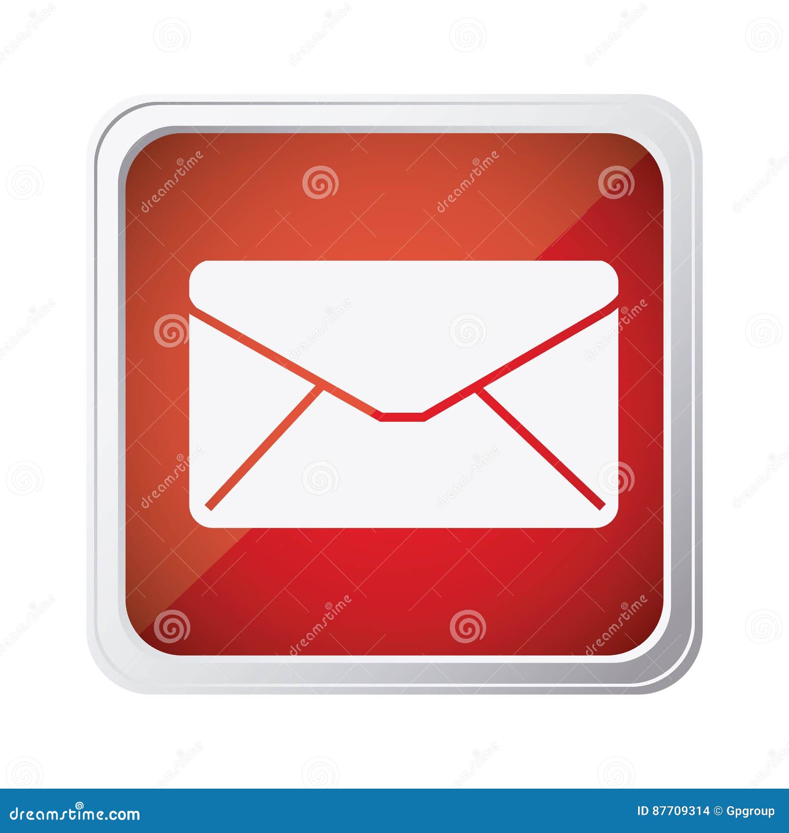 Red Emblem Close Message Envelope Icon Stock Illustration ...