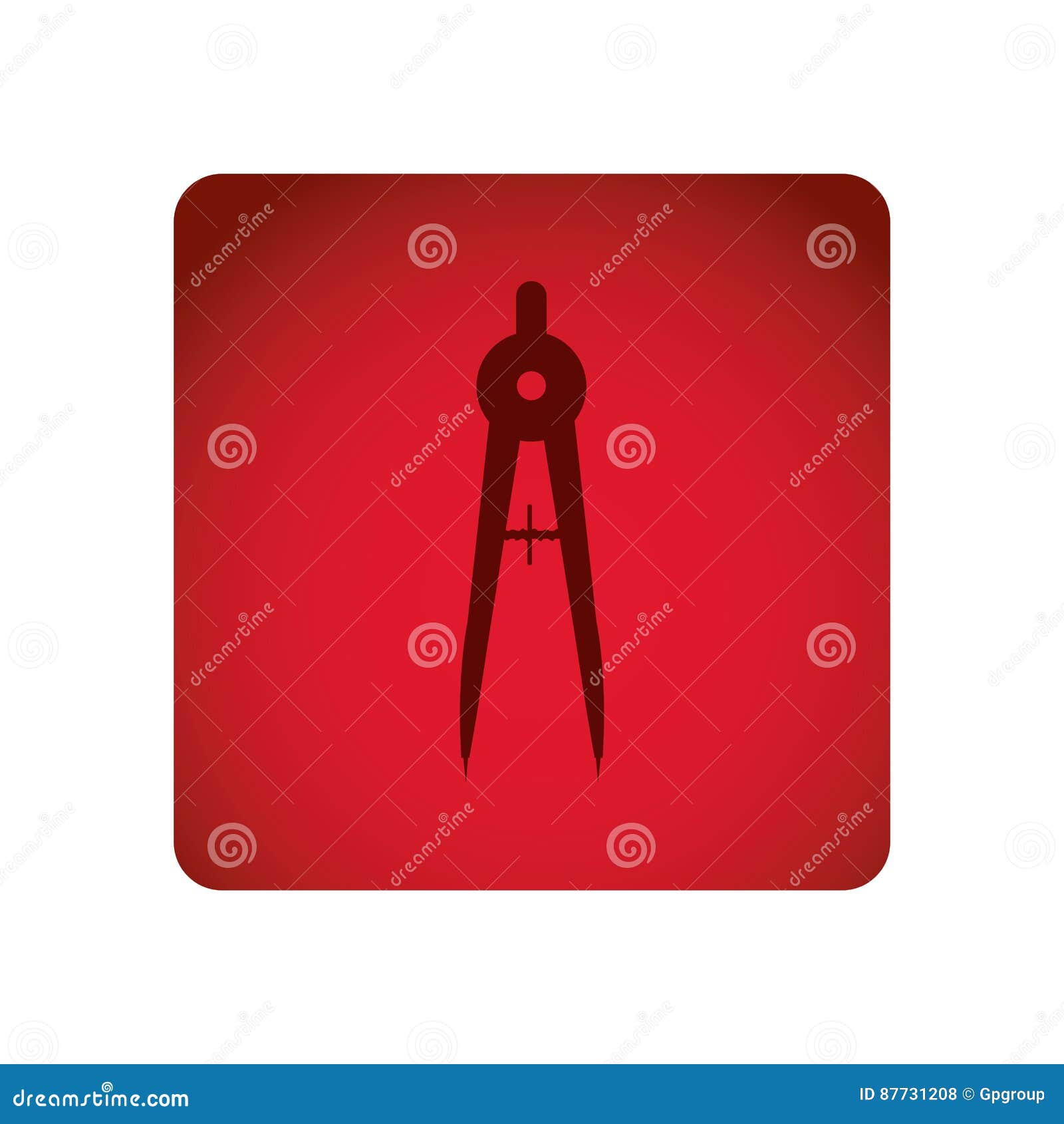 Red Emblem Compass School Tools Icon Stock Illustration - Illustration ...