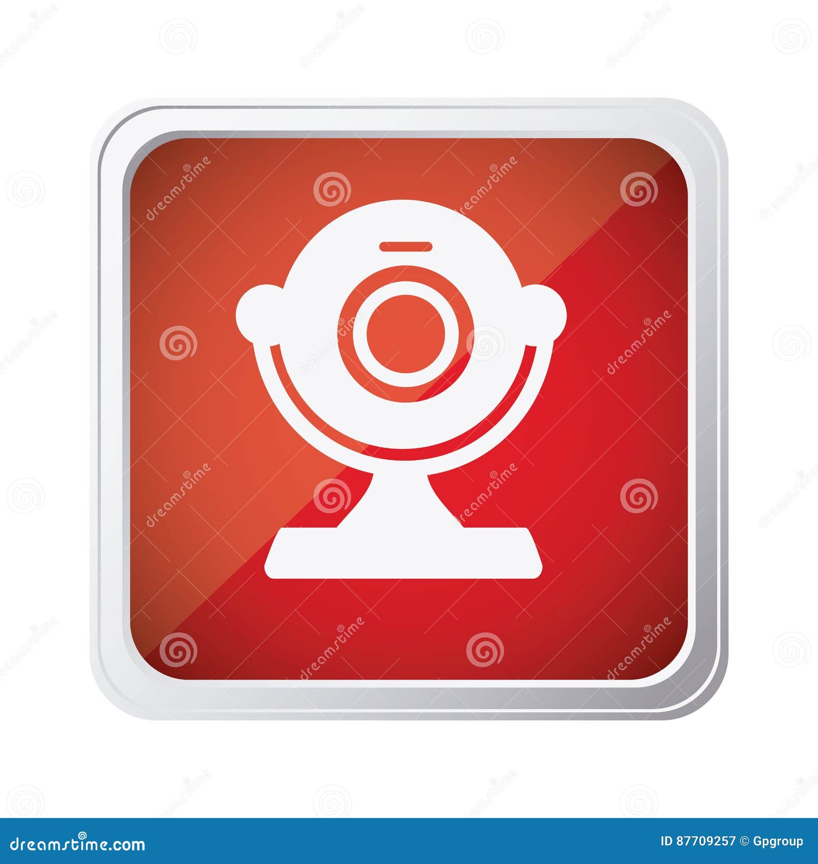 Red Emblem Computer Camera Icon Stock Illustration - Illustration of ...