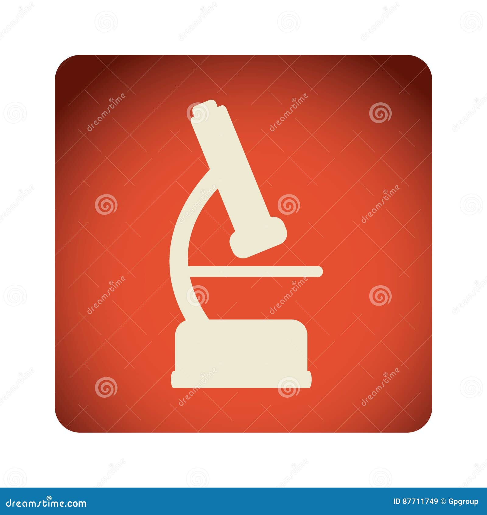 Red emblem microscope icon stock illustration. Illustration of icon ...