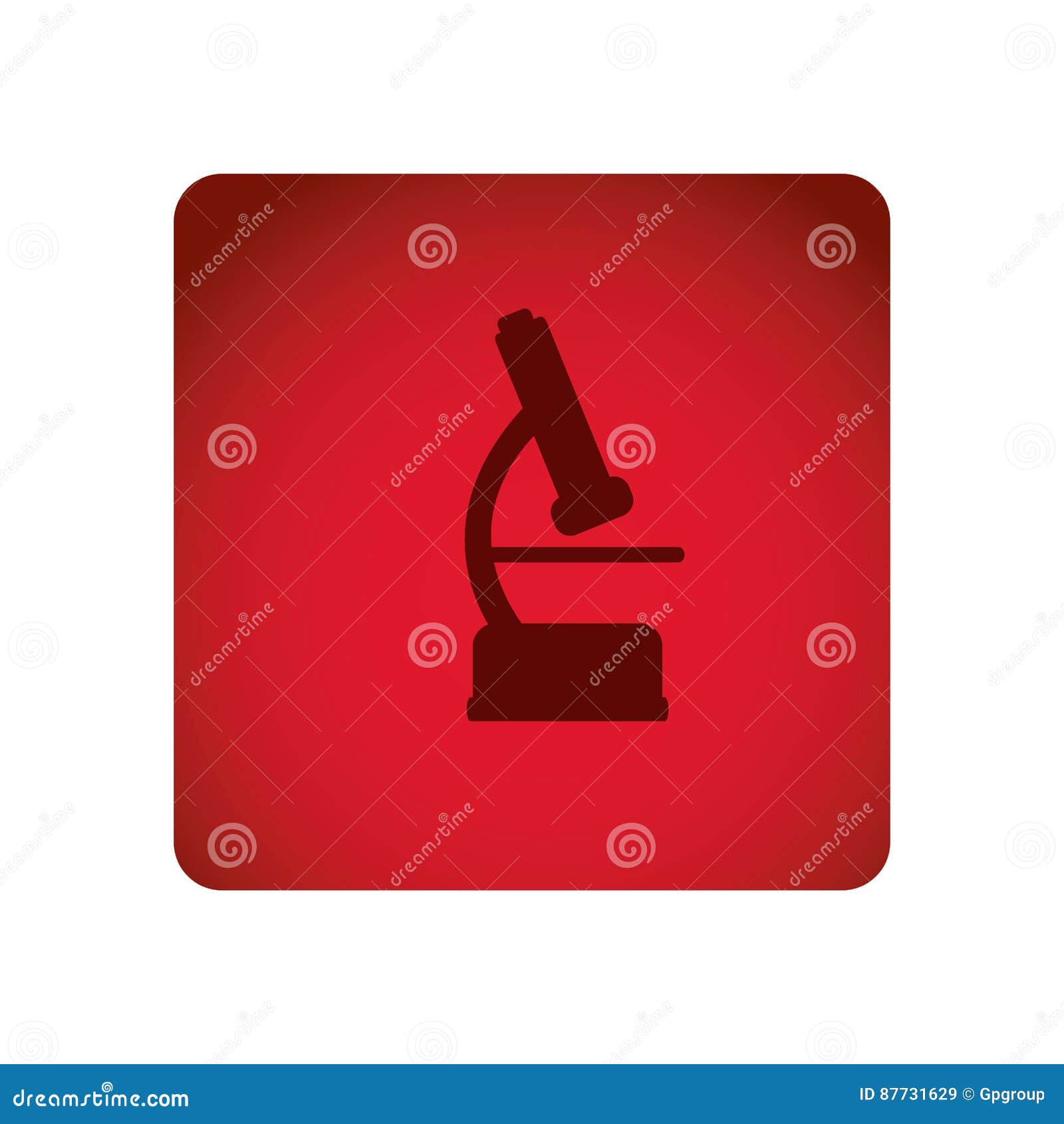 Red emblem microscope icon stock illustration. Illustration of icon ...
