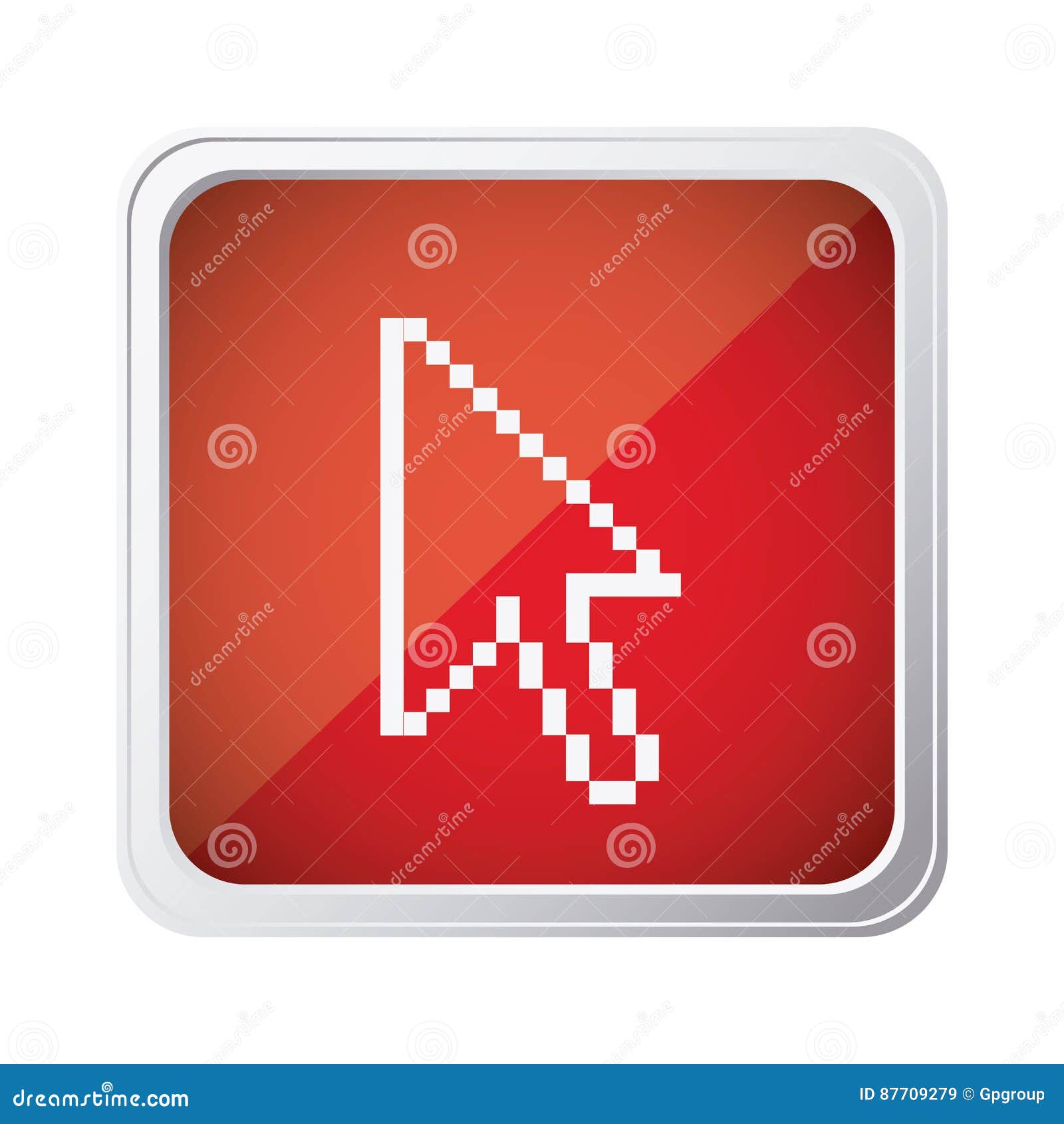 Red Emblem Mouse Cursor Icon Stock Illustration - Illustration of mouse ...