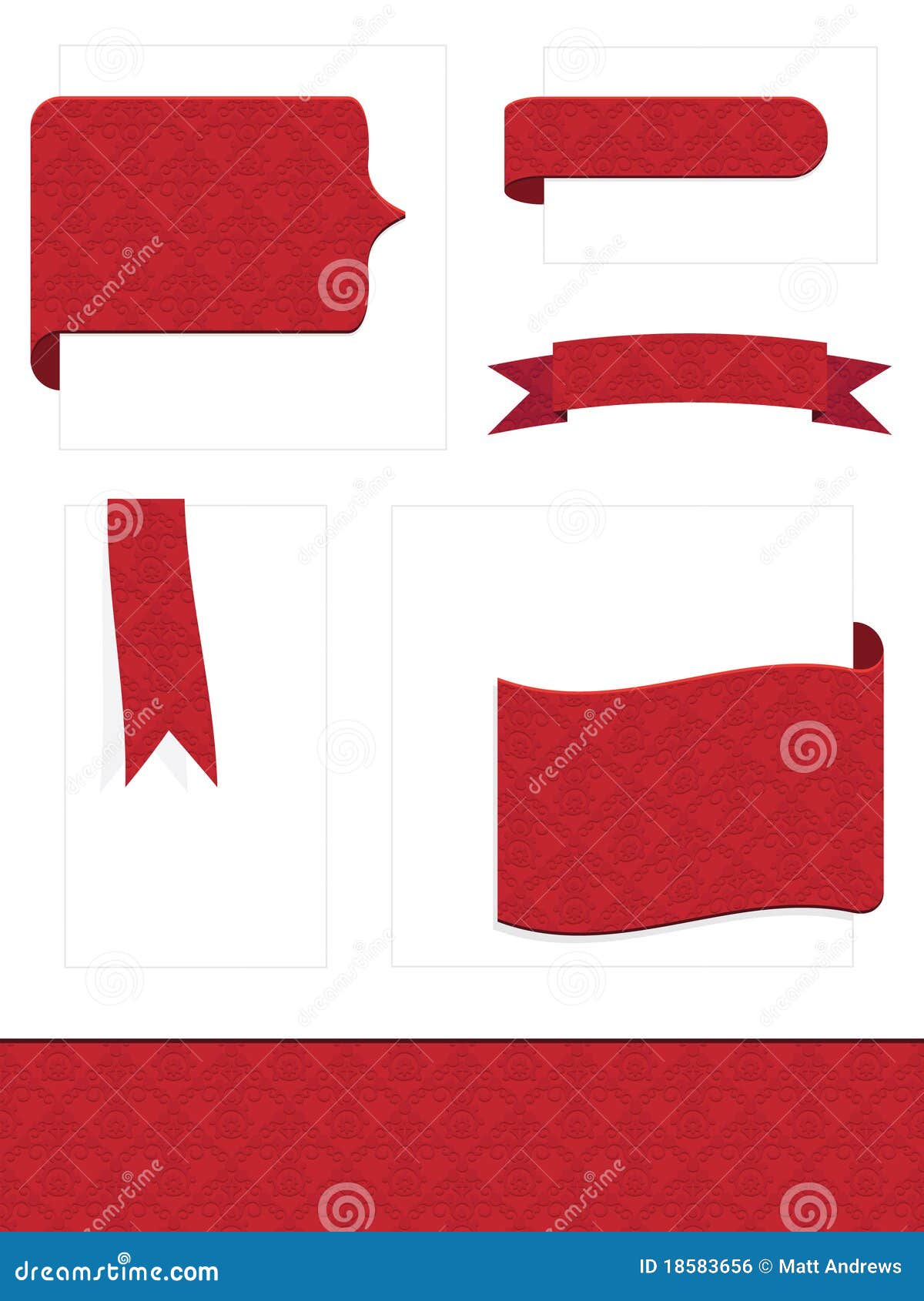 Red embossed tabs stock vector. Illustration of paper - 18583656