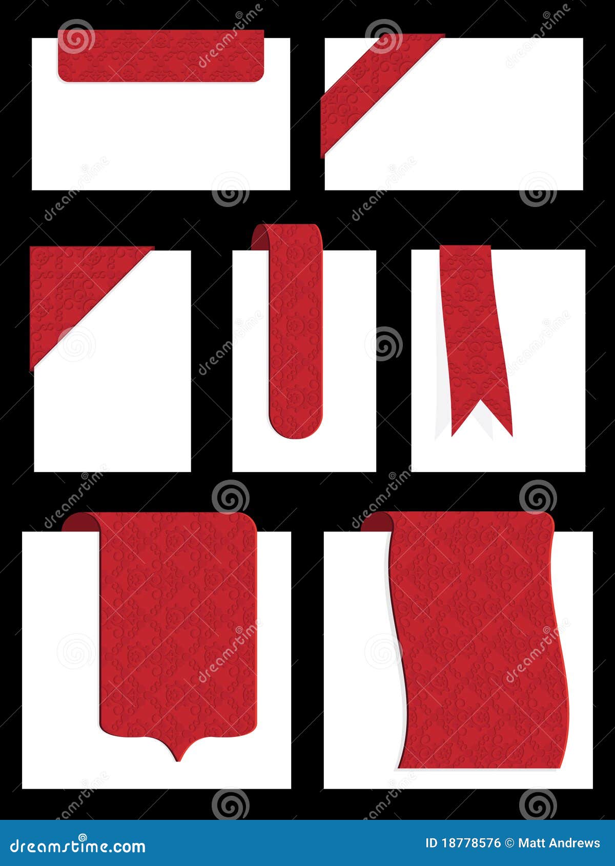 Red Embossed Tabs Vector Illustration | CartoonDealer.com #18583656