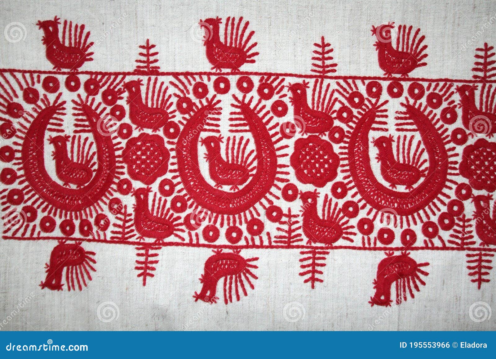 An Embroidery Pattern As Background Stock Photo - Image of flower ...