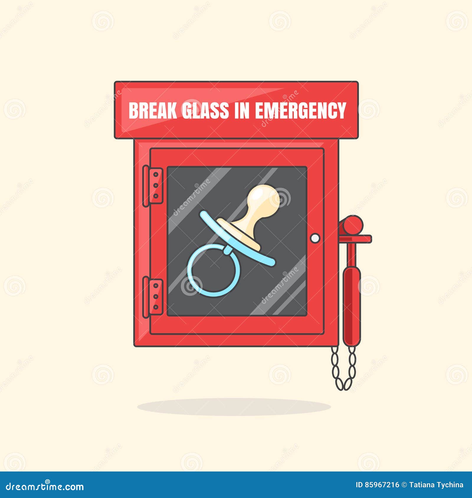 Red Emergency Box with in Case of Emergency Breakable Glass. Box Stock ...