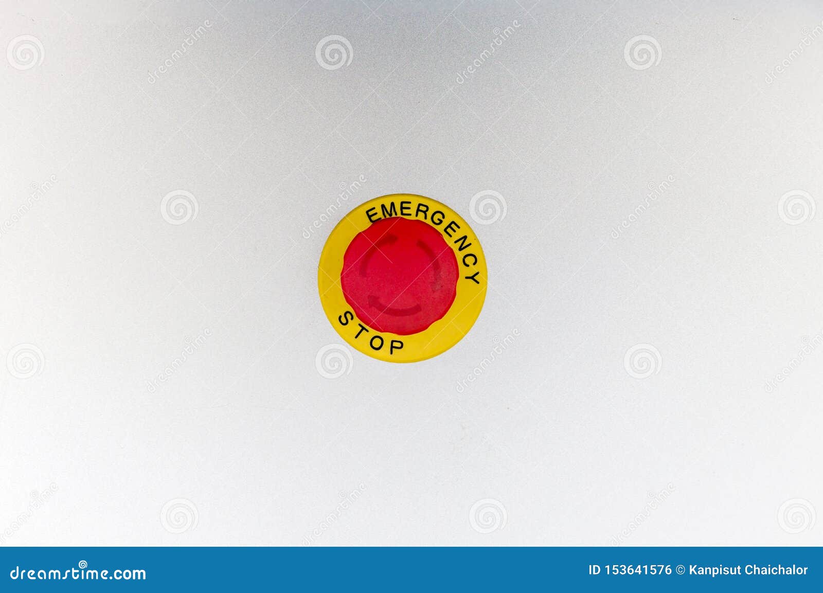 The Red Emergency Button or Stop Button for Hand Press. STOP Button for ...