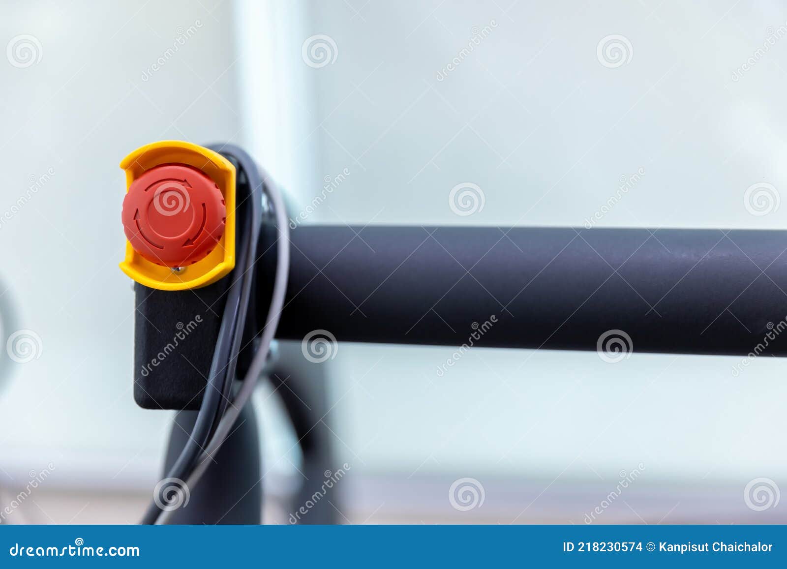 The Red Emergency Button or Stop Button for Hand Press. STOP Button for ...