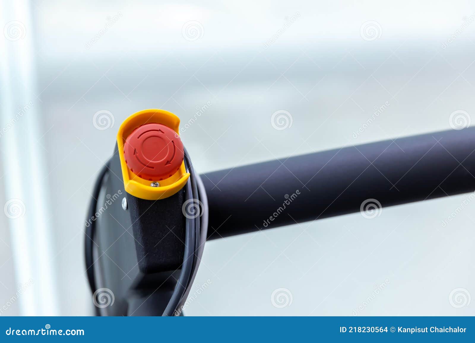 The Red Emergency Button or Stop Button for Hand Press. STOP Button for ...