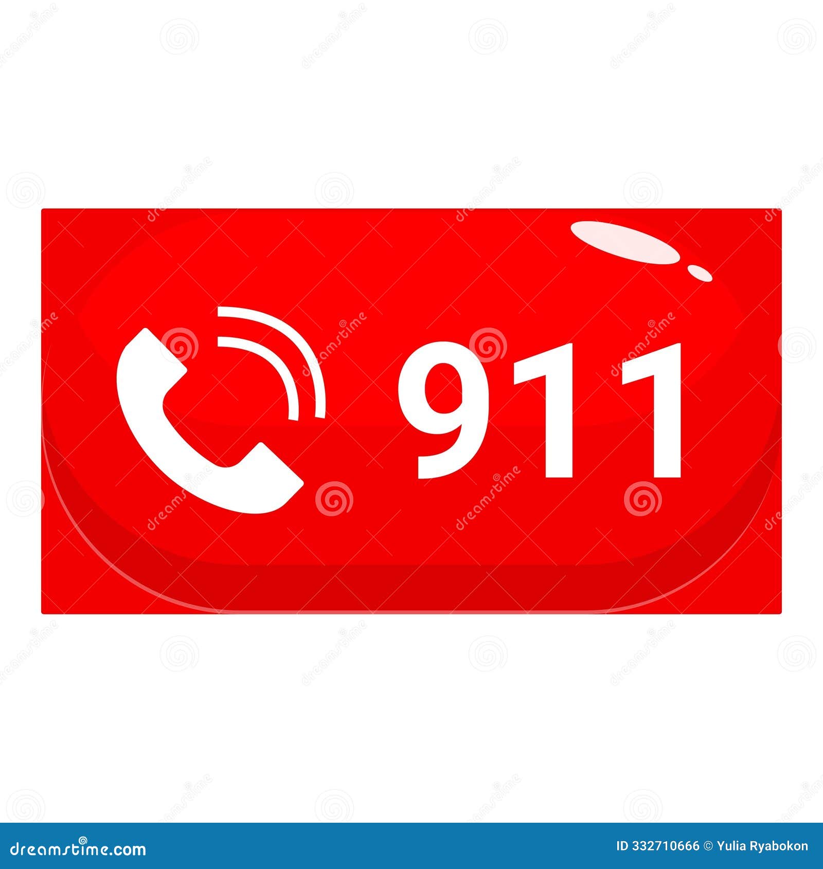 Red Emergency Button Showing 911 Calling for Help Stock Illustration ...