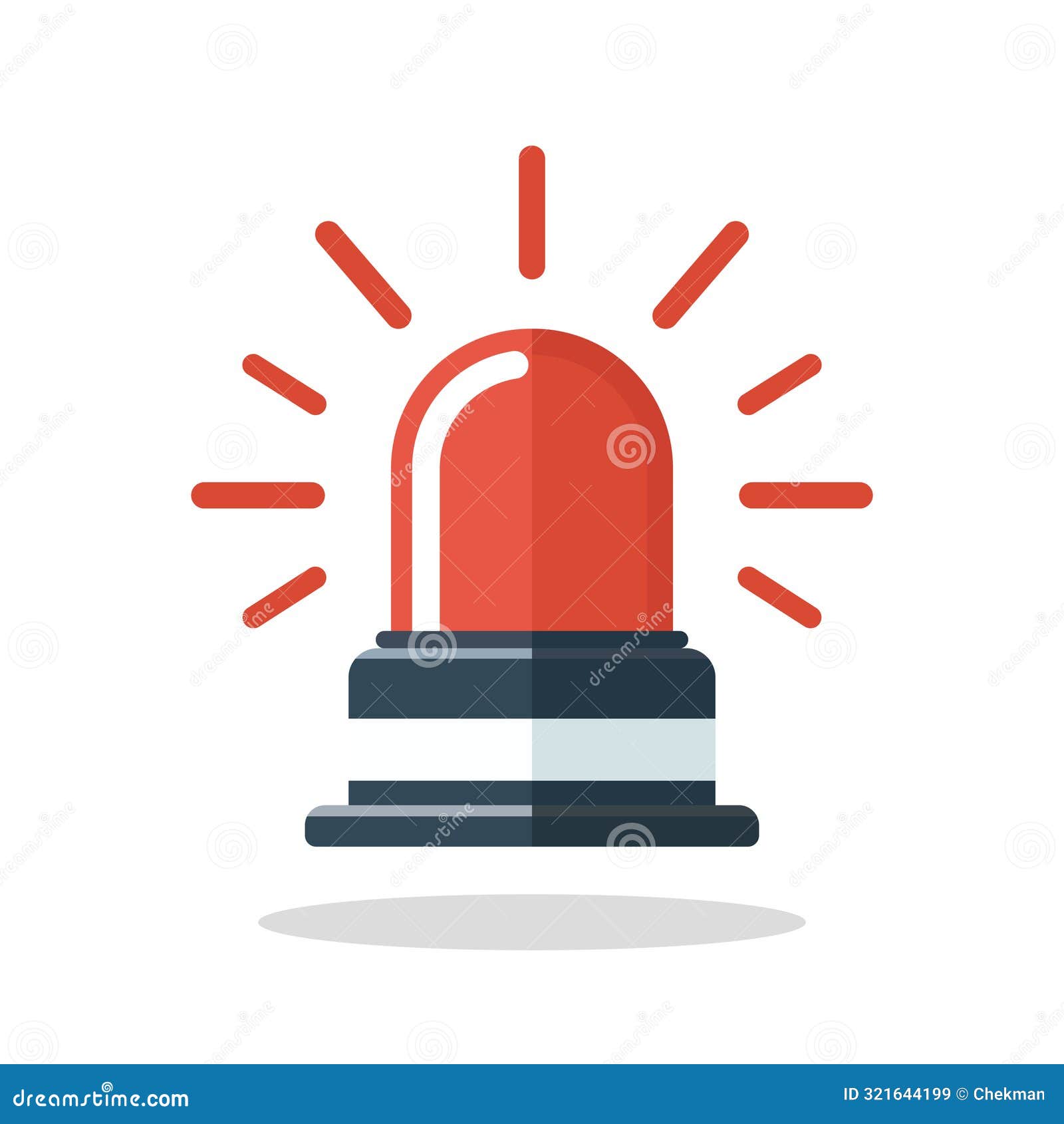 Red Emergency Flashers Siren Icon. Siren Icon in Flat Style Stock ...