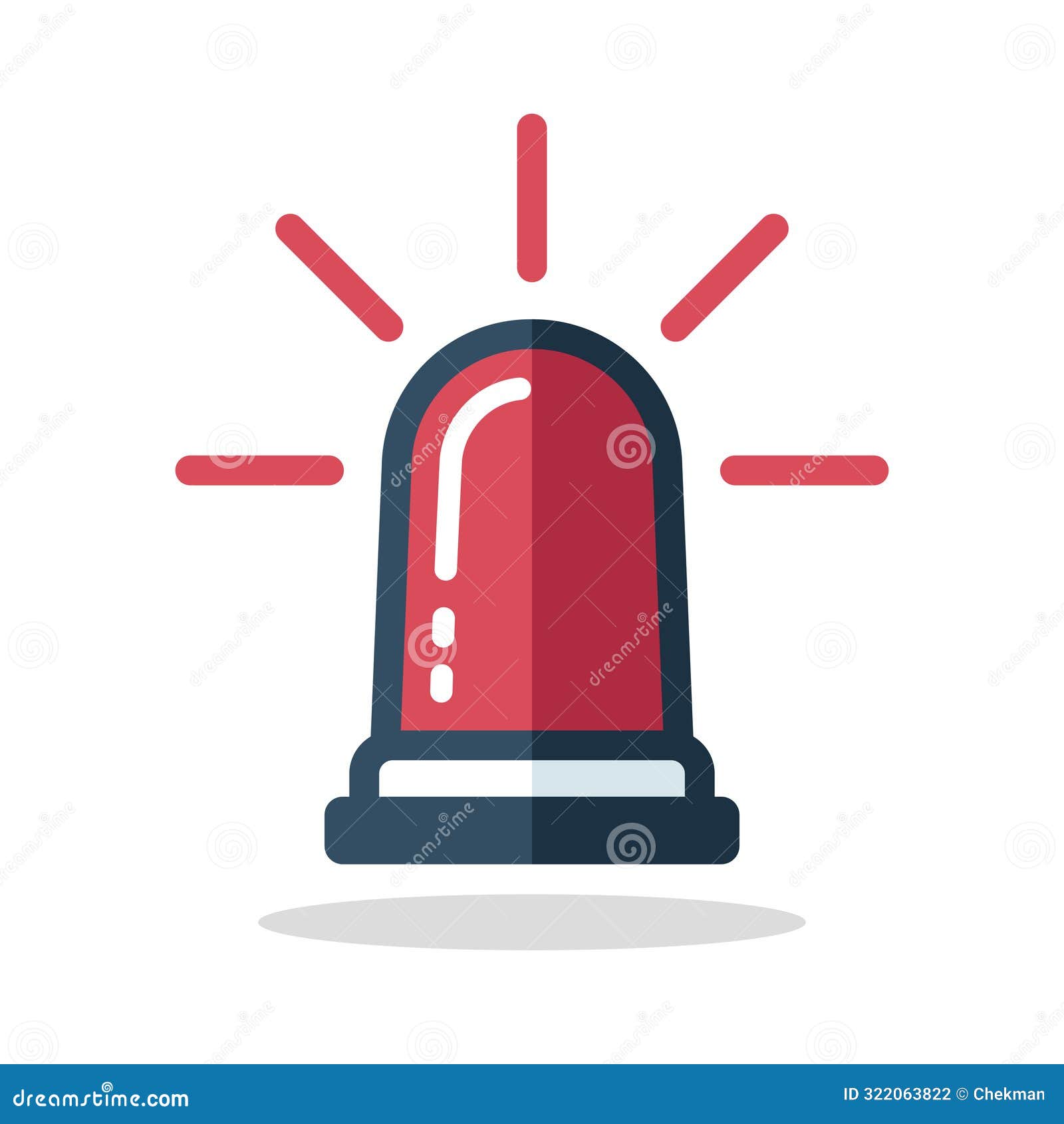 Red Emergency Flashers Siren Icon. Siren Icon in Flat Style Stock ...