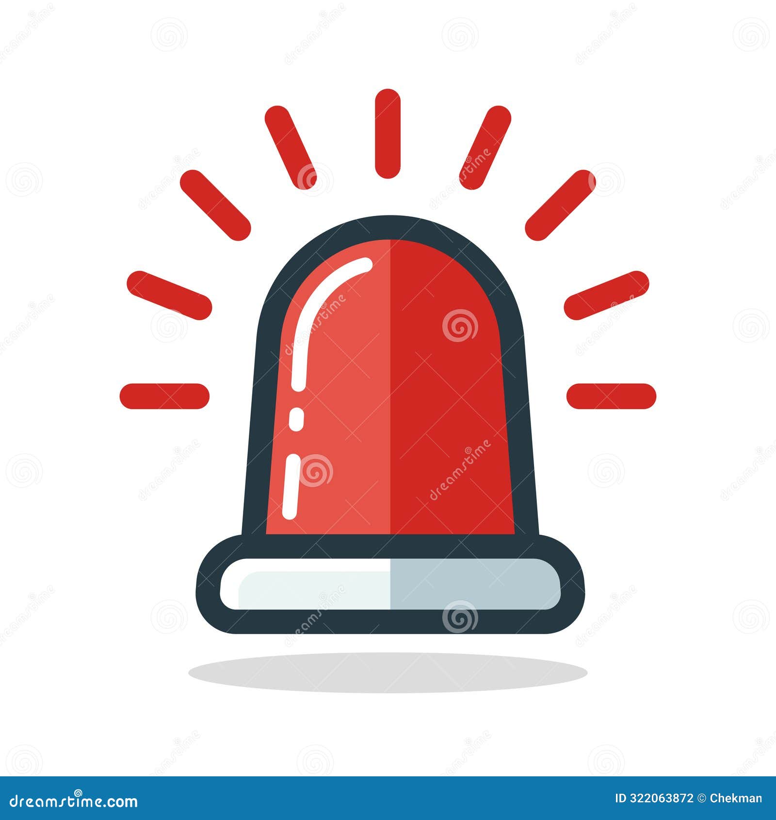 Red Emergency Flashers Siren Icon. Siren Icon in Flat Style Stock Vector - Illustration of alert ...