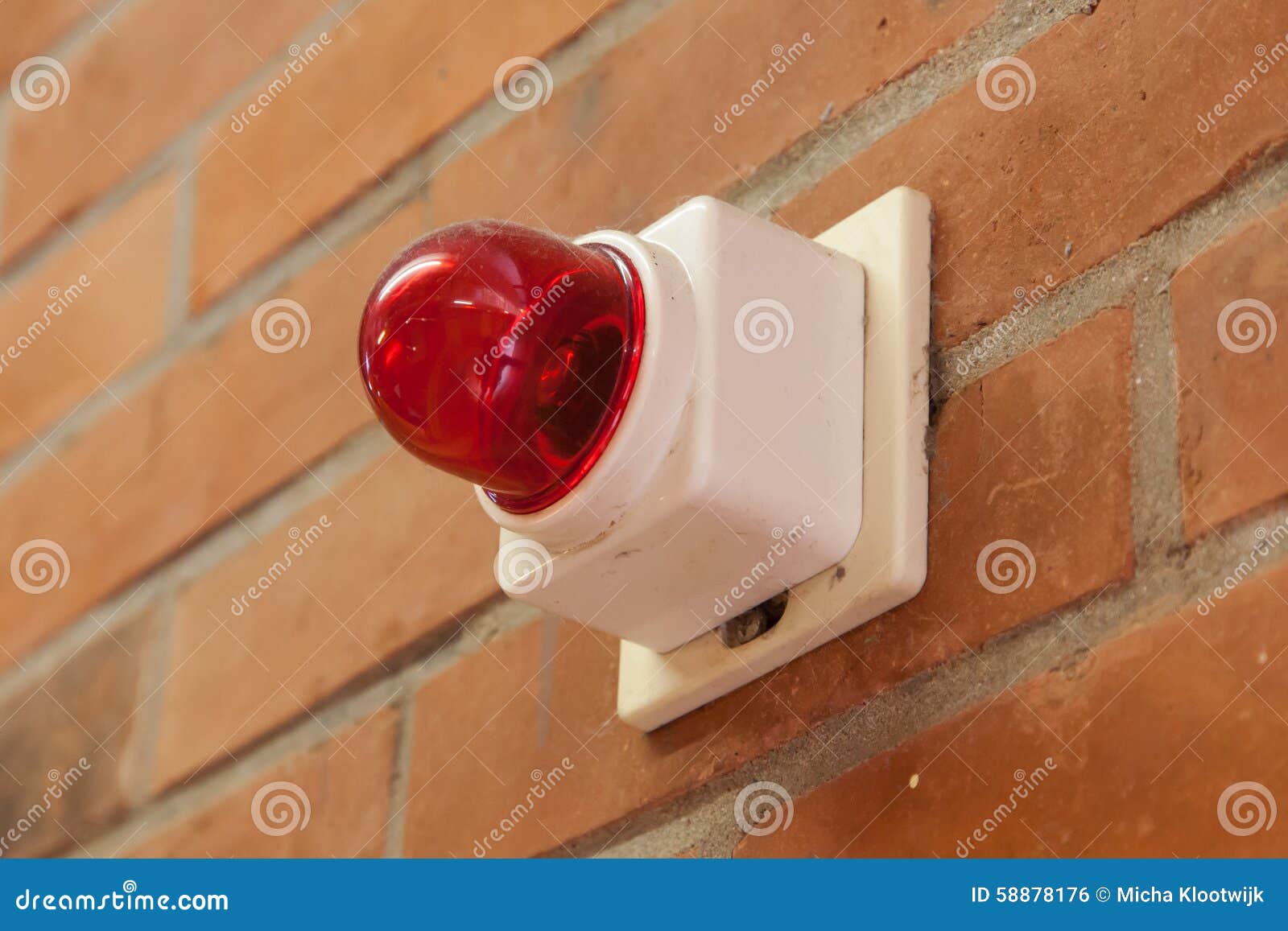 Red Emergency Light on a Brick Wall Stock Photo - Image of brick ...