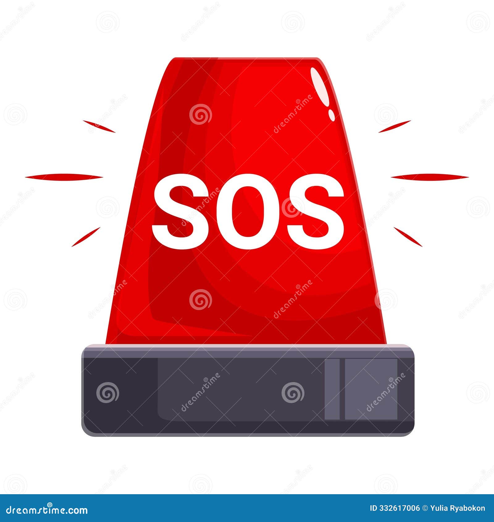 Red Emergency Rotating Beacon Flashing Sos Signal Stock Illustration ...