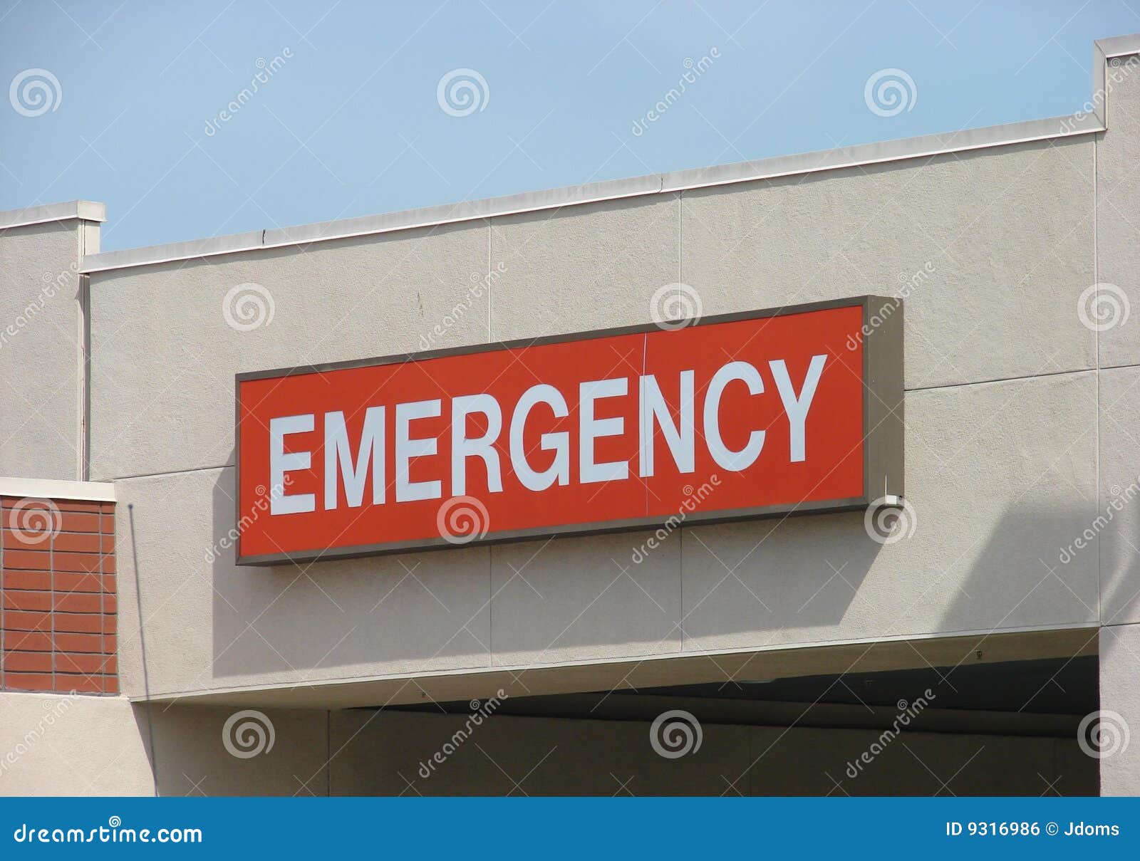 Red Emergency Sign stock photo. Image of hospital, services - 9316986