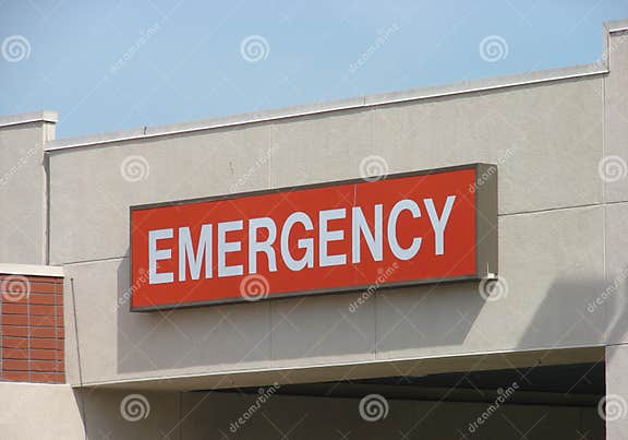 Red Emergency Sign stock photo. Image of hospital, services - 9316986