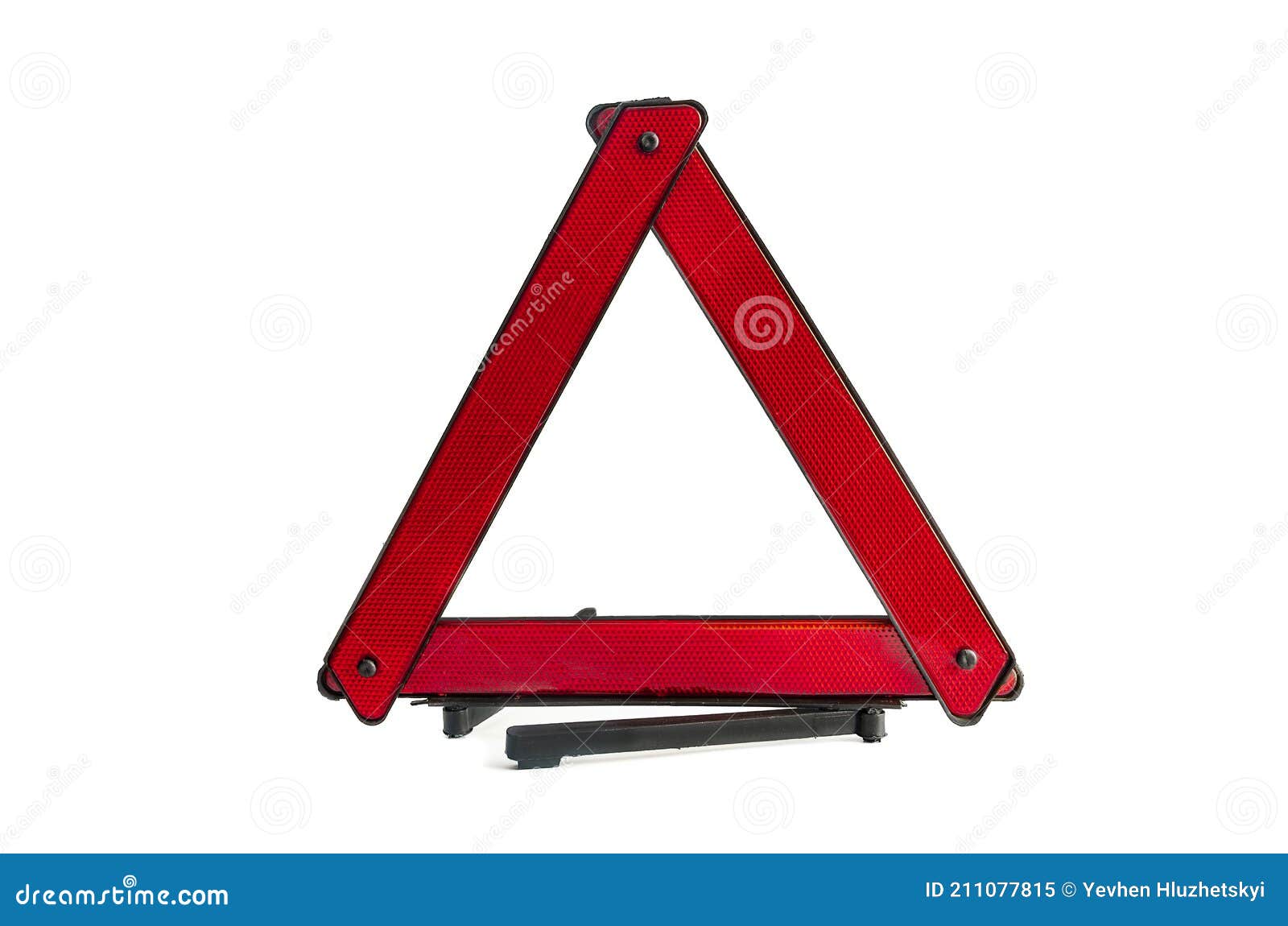 Red Emergency Sign with Light Reflective Elements Stock Image - Image ...
