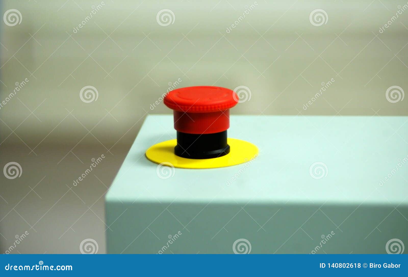 Red Emergency Stop Button. Digital Printer Stock Photo - Image of ...