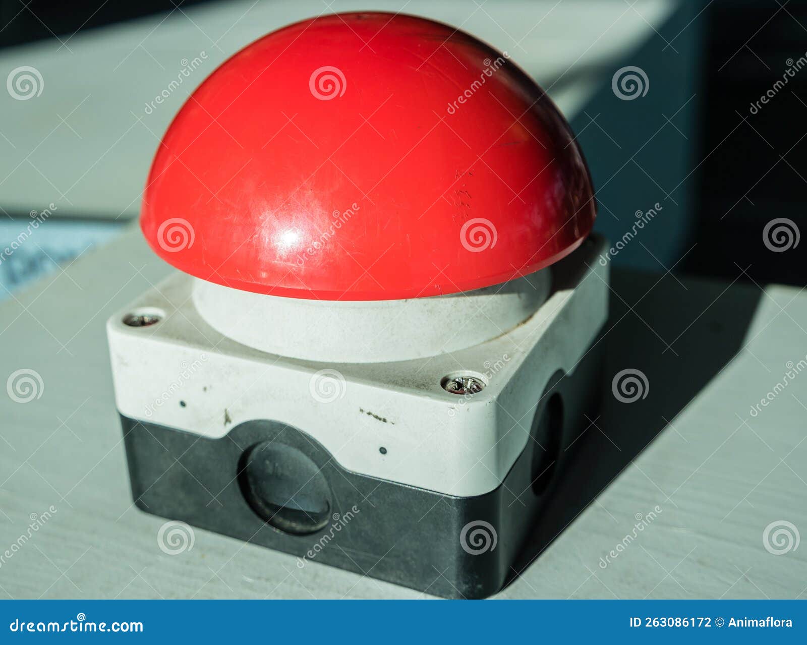 Red Emergency Stop Button in a Factory Stock Photo - Image of safety ...