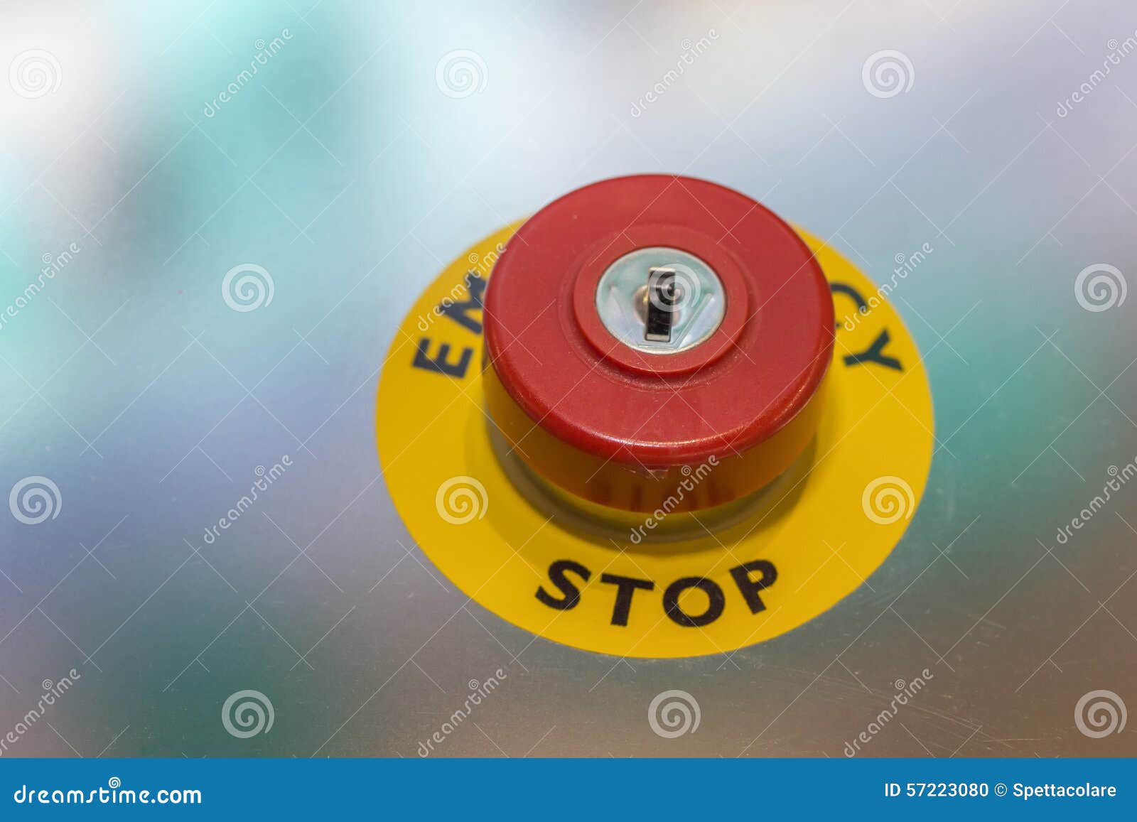 Red Emergency Stop Button on Machine for Safety Stock Photo - Image of ...