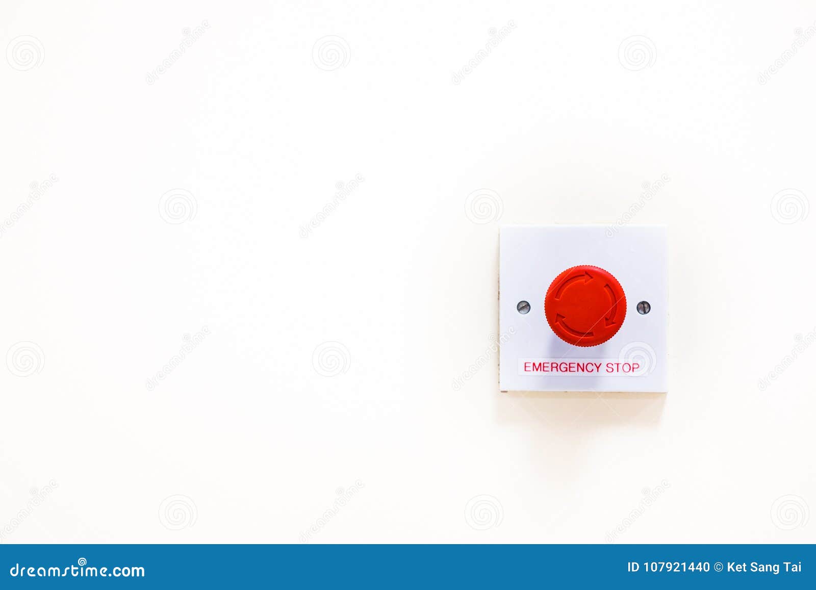 Red Emergency Stop Button stock photo. Image of shutdown - 107921440