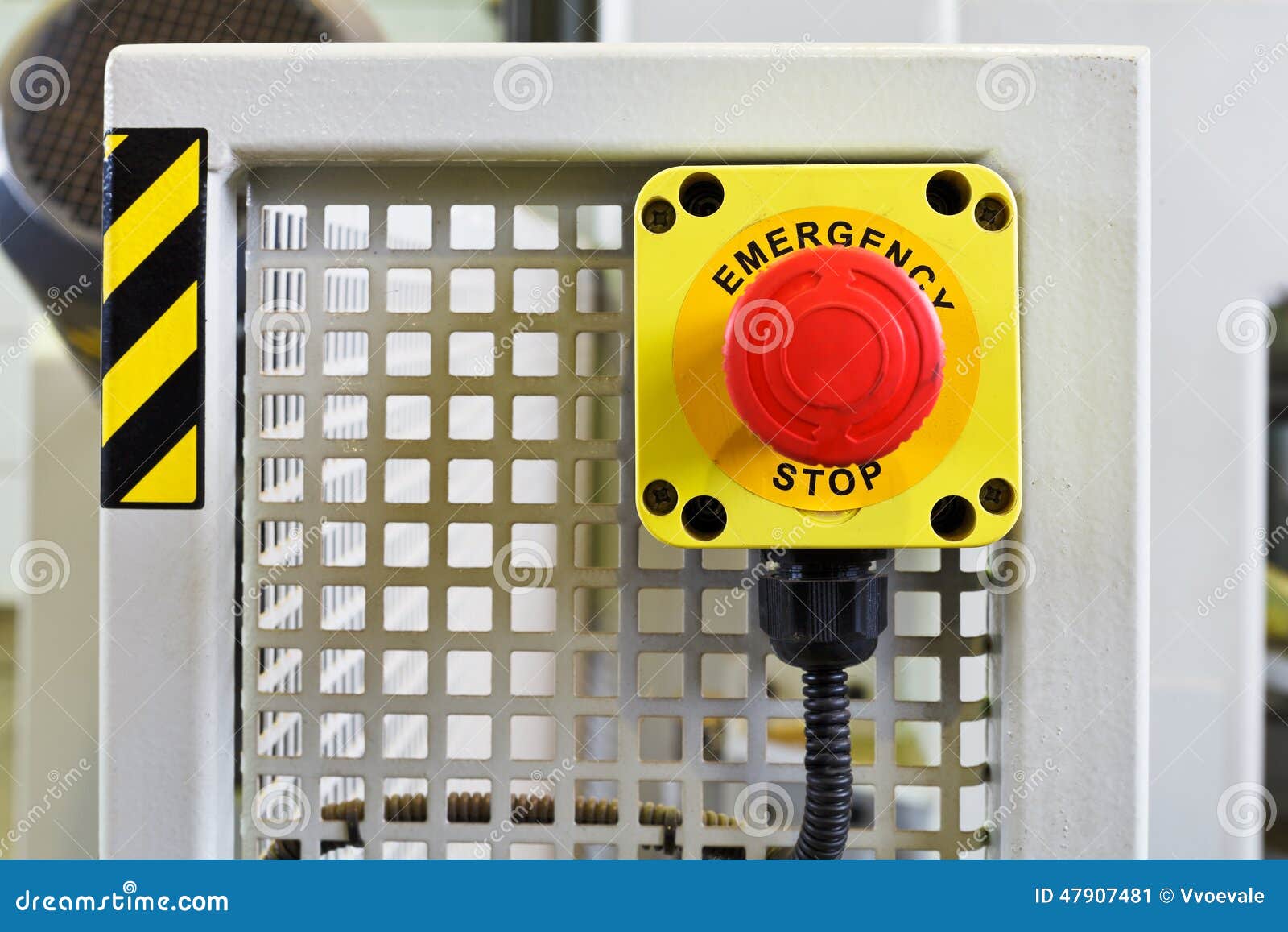 Red Emergency Stop Push Button on Engine Stock Image - Image of cutout ...