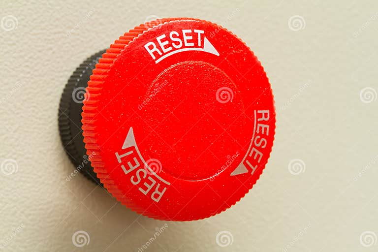 Red Emergency Stop and Reset Botton Stock Image - Image of emergency ...
