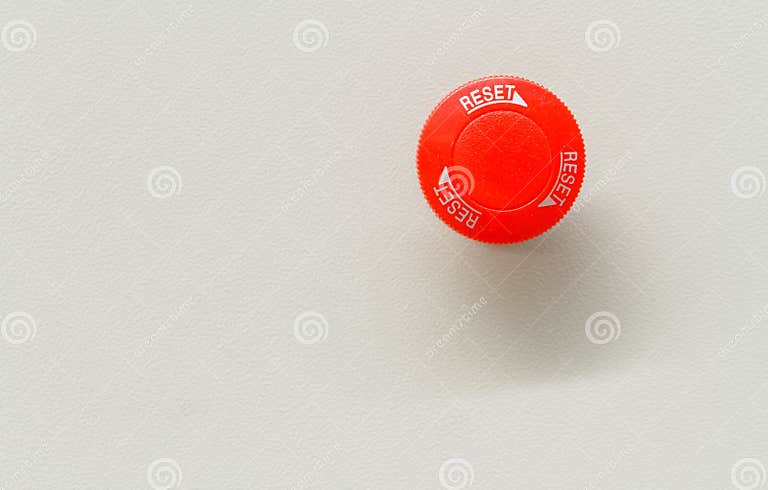 Red Emergency Stop and Reset Button Stock Photo - Image of panic ...