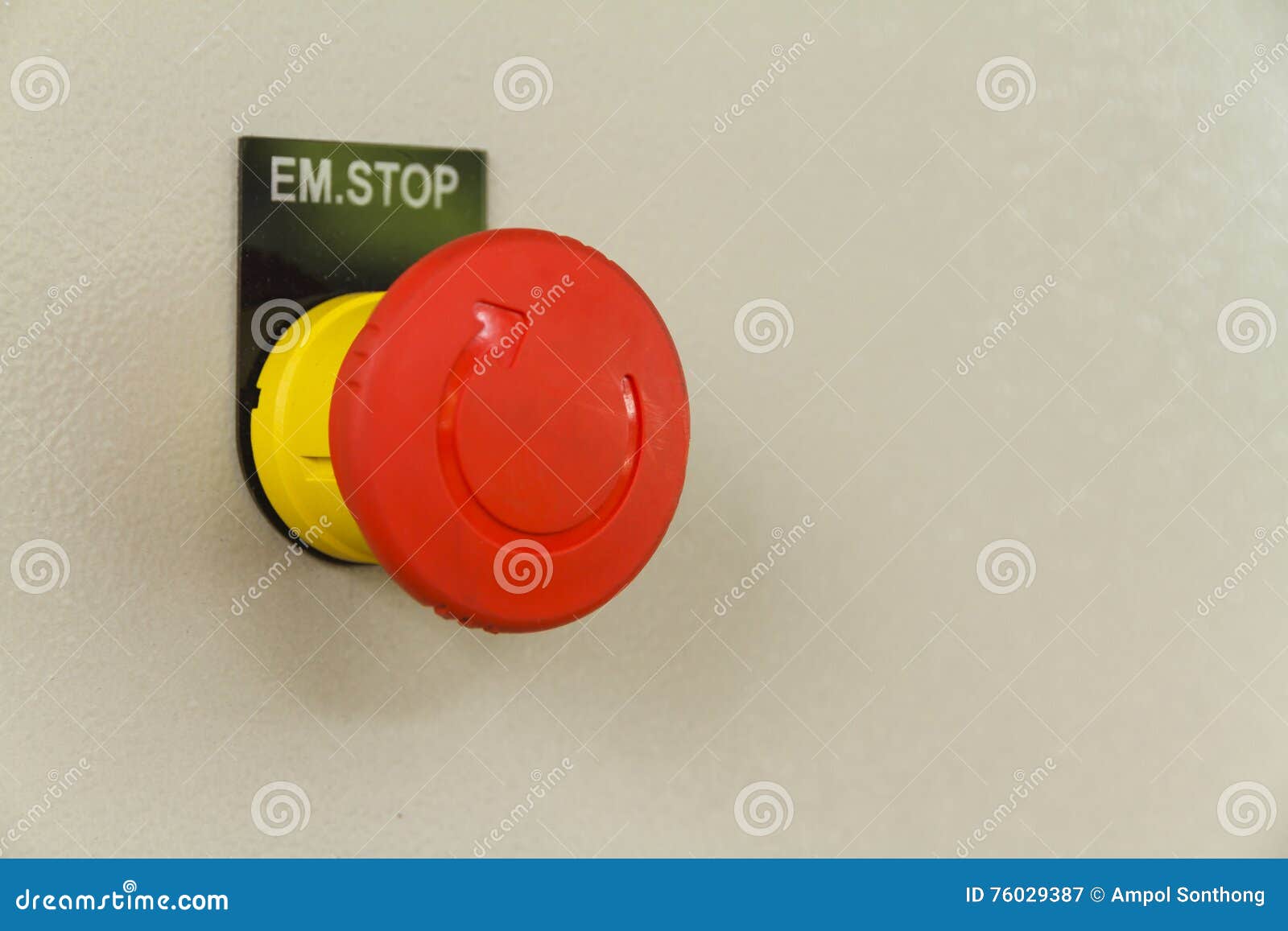 Red Emergency Stop and Reset. Stock Image - Image of work, factory ...
