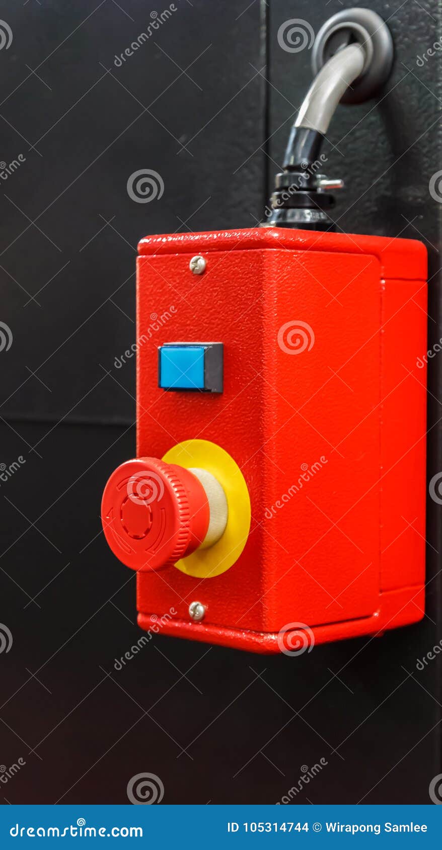 Red Emergency Switch Button Stock Photo - Image of factory, ship: 105314744