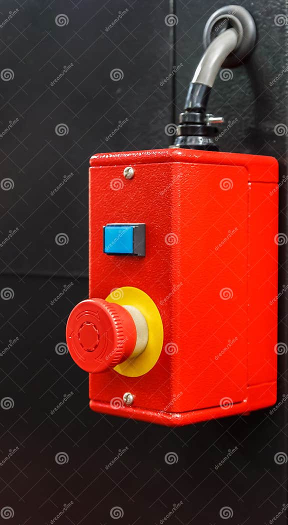 Red Emergency Switch Button Stock Photo - Image of factory, ship: 105314744