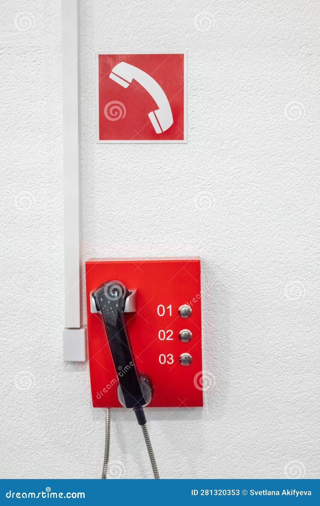The Red Emergency Telephone in the Office Building. Telephone System ...