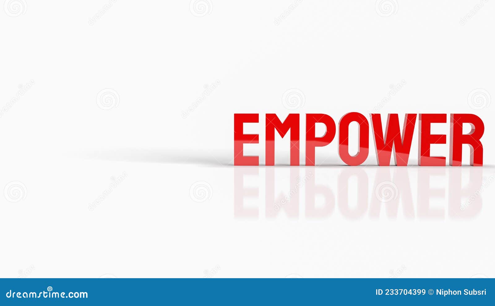 The Red Empower Text on White Background for Business Concept 3d ...