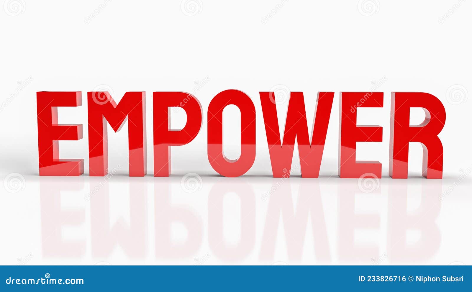 The Red Empower Text on White Background for Business Concept 3d ...