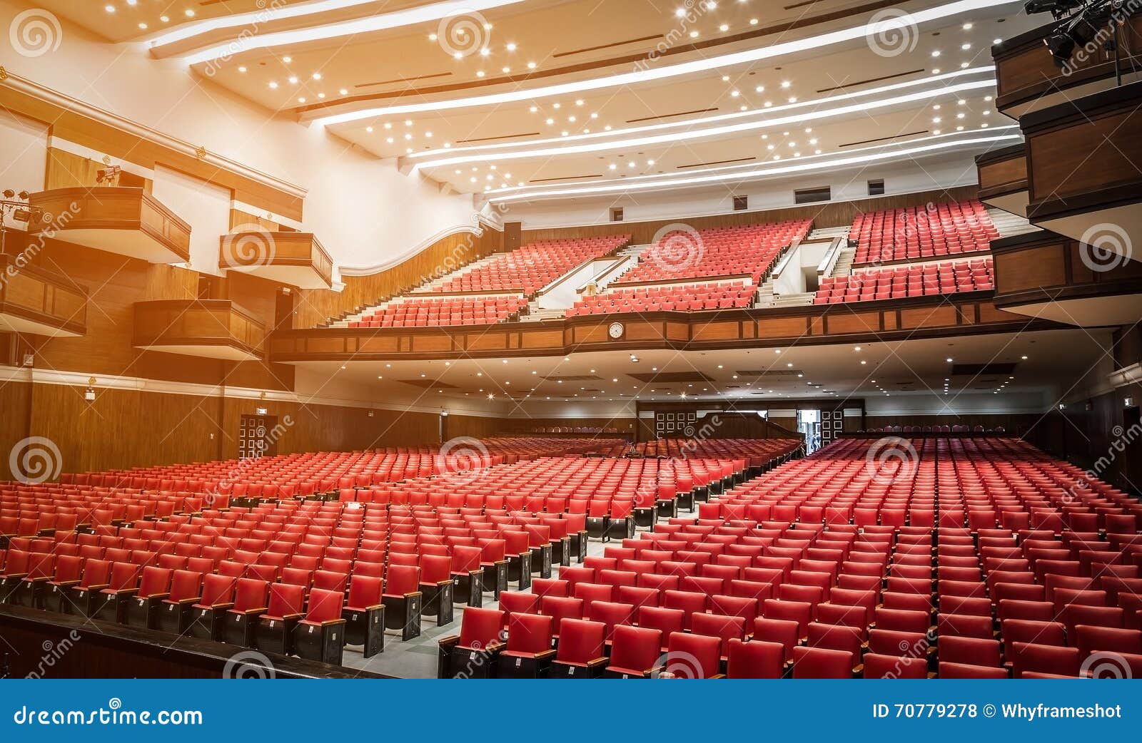 Red empty auditorium hall stock photo. Image of room - 70779278