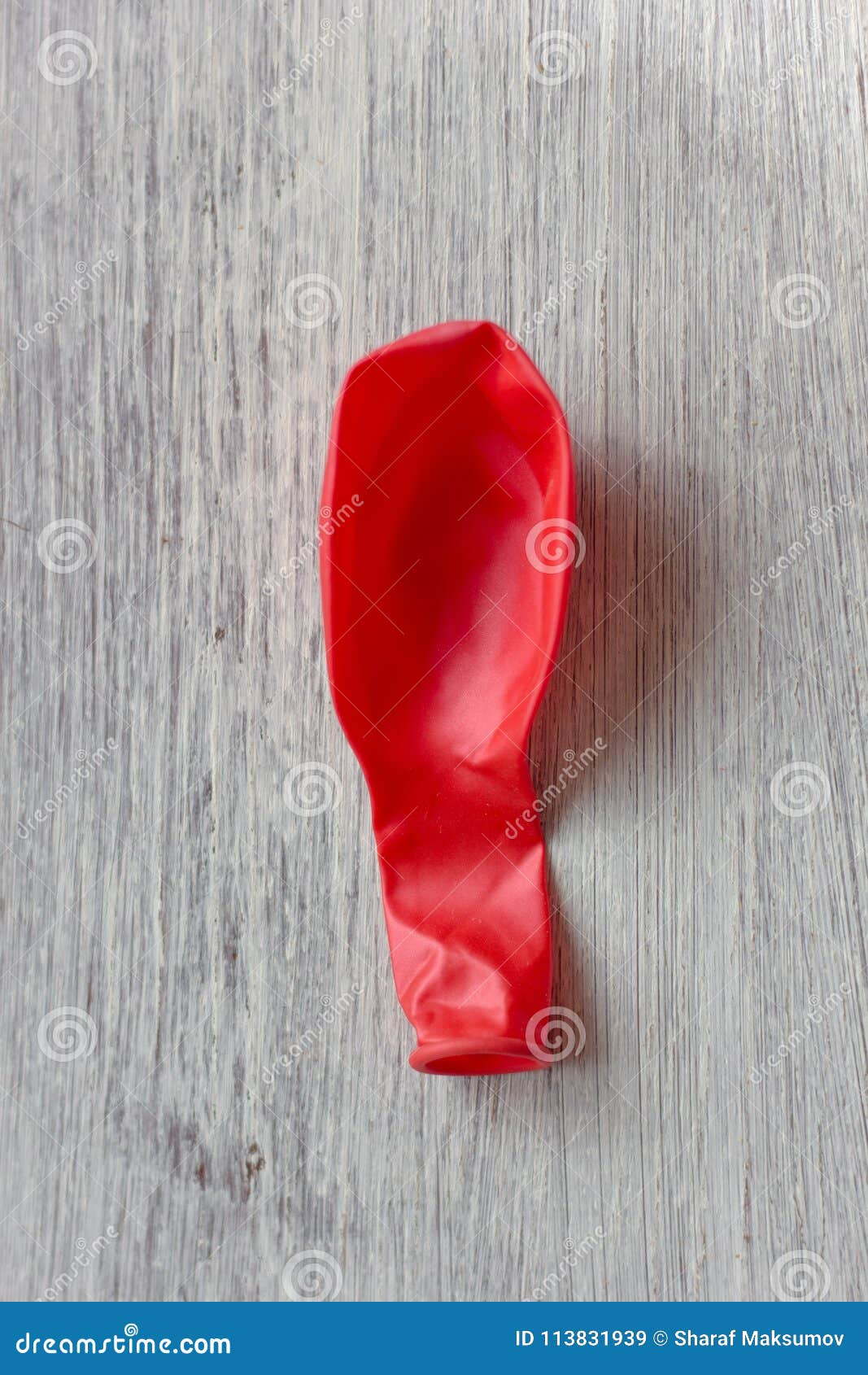 Red Empty Balloon on a White Table. Stock Image - Image of light ...