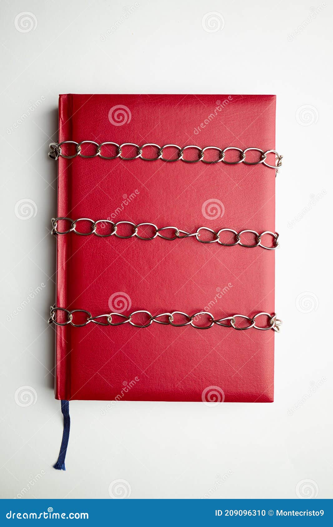 Red Empty Book or Diary in Chains. Information Security Concept Stock ...
