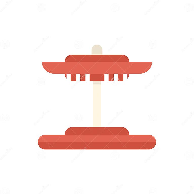 Red Empty Carousel Spinning in Amusement Park Stock Illustration ...