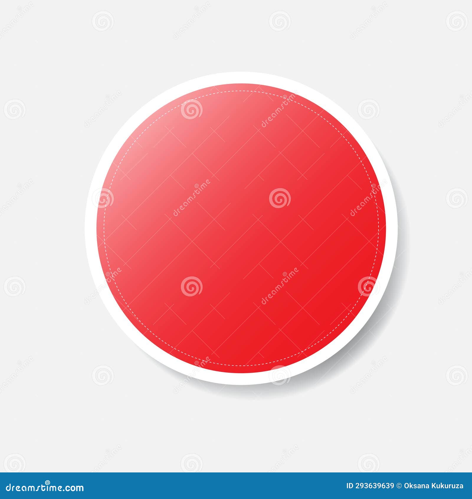 Red Empty Circle Sticker, Vector Illustration EPS10. Stock Vector ...