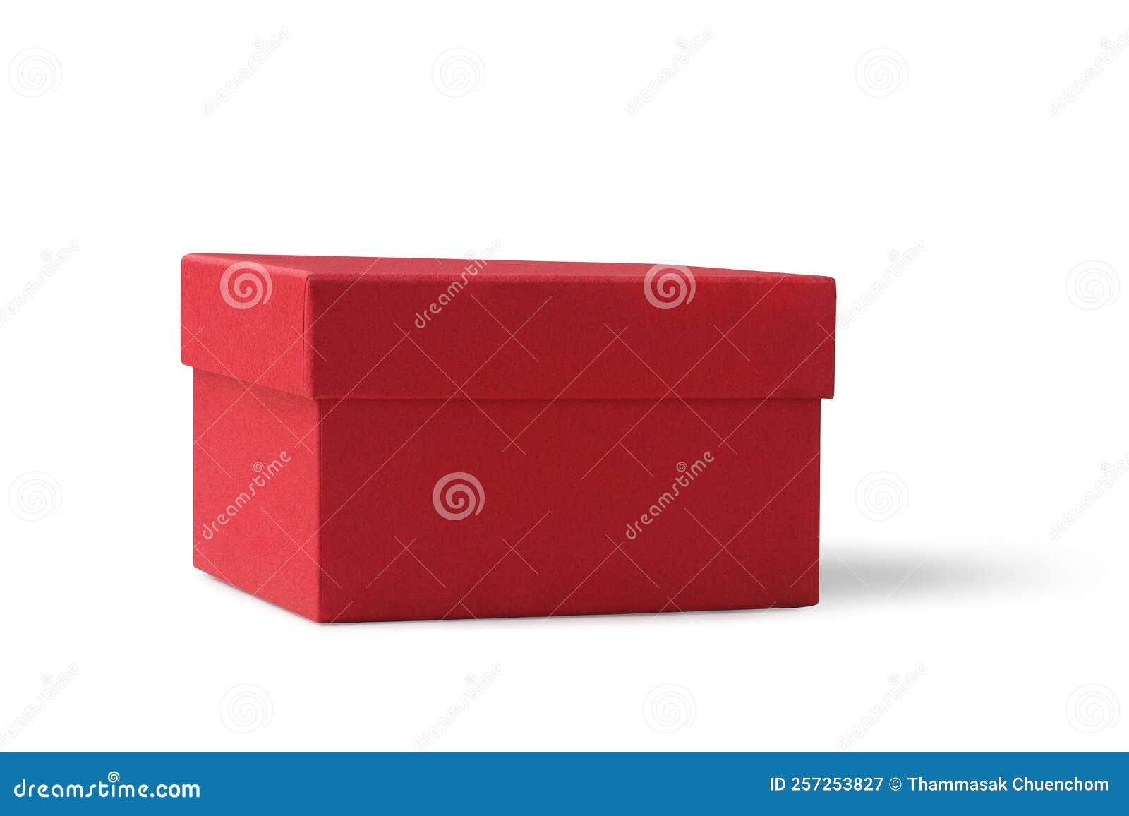 Red Empty Packaging Box with Lid on White Stock Image - Image of ...