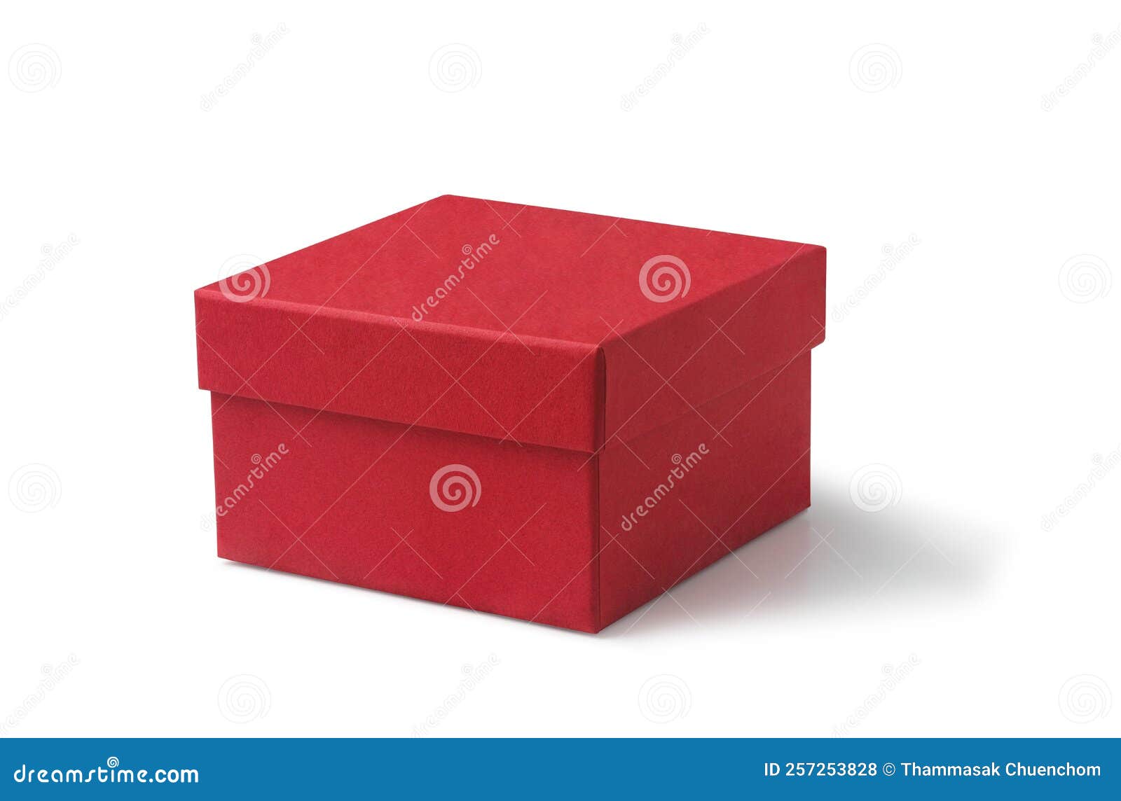 Red Empty Packaging Box with Lid on White Stock Photo - Image of ...