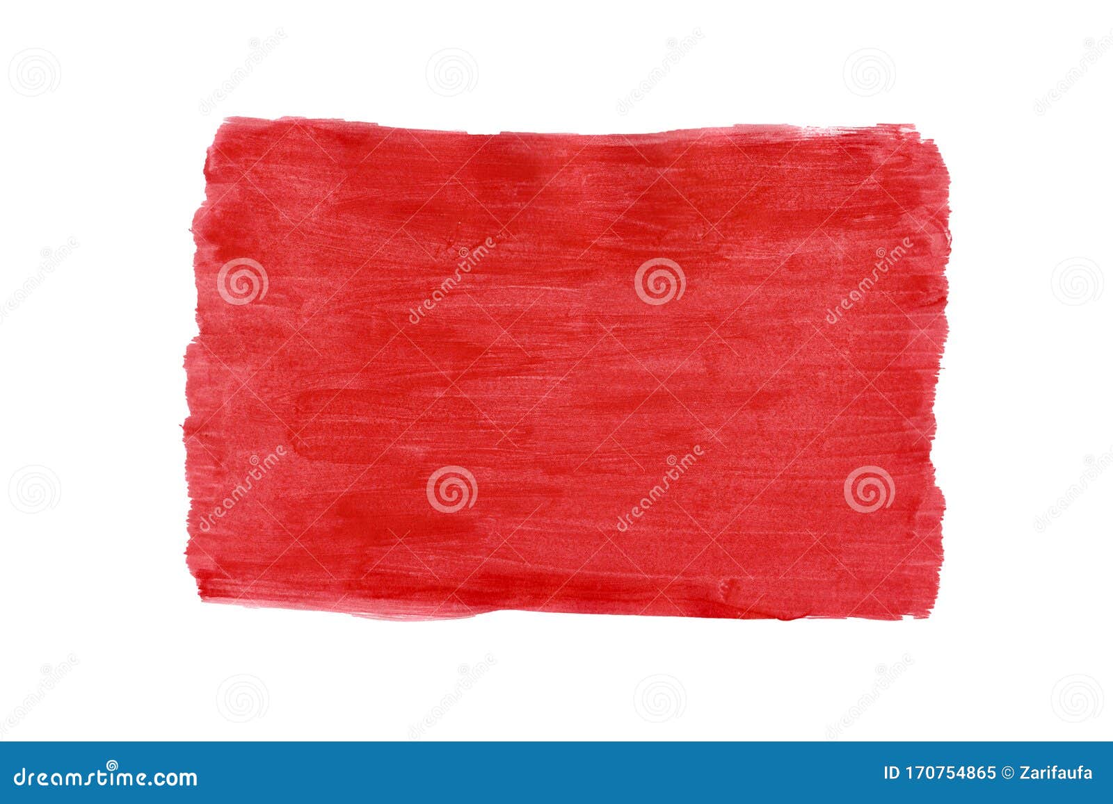 Red Empty Rectangle Painted with Watercolor on White Background Stock ...