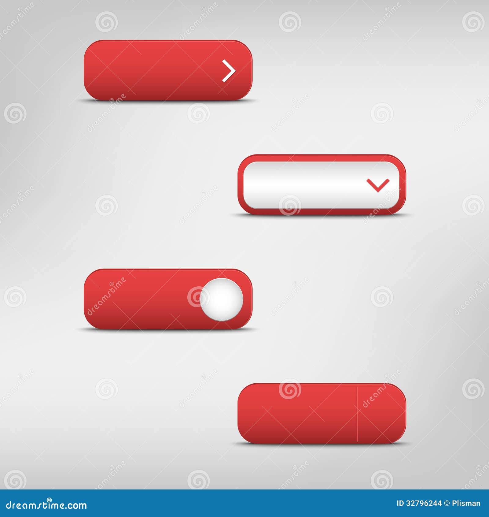 Red Empty Rectangular Buttons Stock Images - Image: 32796244